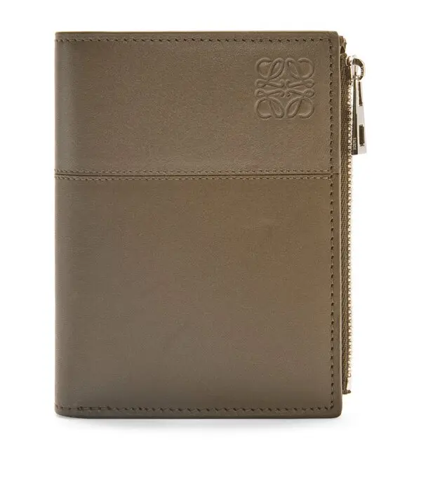 Loewe Leather Anagram Bifold Cardholder - Green
