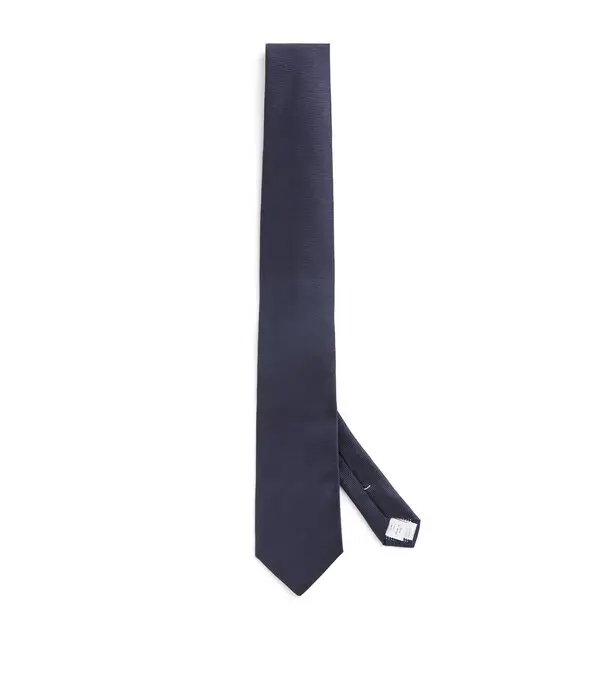 Eton Silk Textured Tie - Navy
