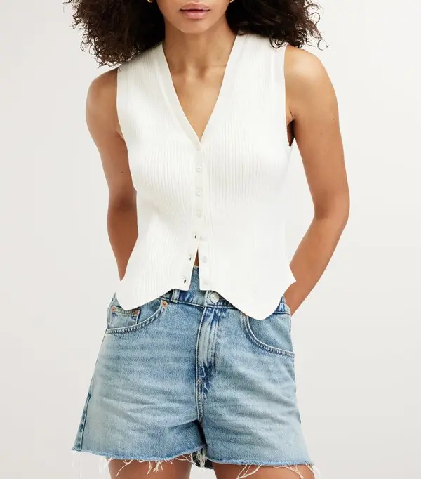 ALLSAINTS Knitted Cruz Waistcoat - White