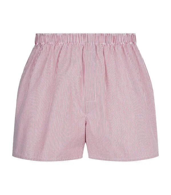 Sunspel Mini Check Boxers - Red