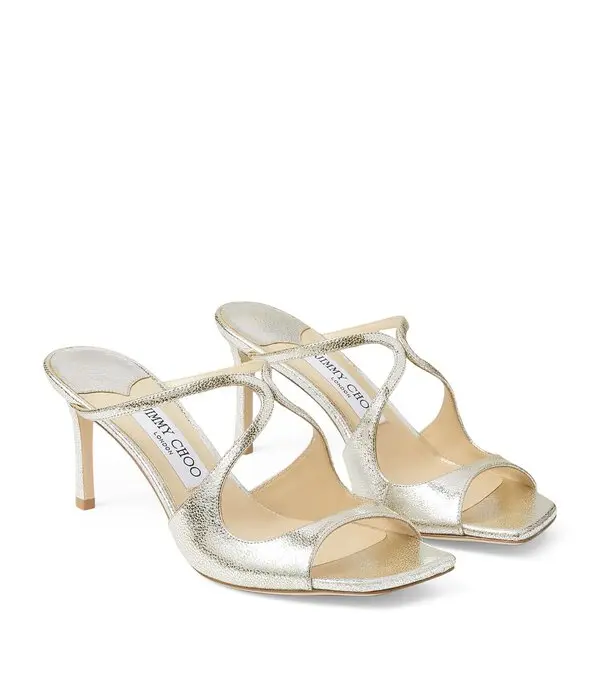 JIMMY CHOO Anise 75 Leather Sandals - Neutral