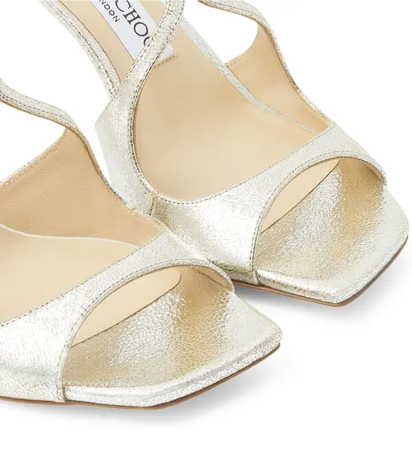 JIMMY CHOO Anise 75 Leather Sandals - Neutral