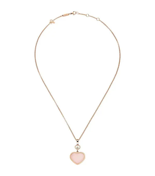 Chopard Opal And Diamond Happy Hearts Pendant - Rose Gold