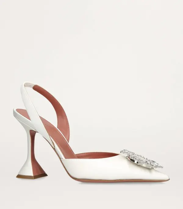 Amina Muaddi Satin Begum Slingback Pumps 95