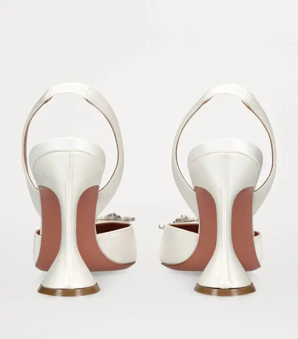 Amina Muaddi Satin Begum Slingback Pumps 95