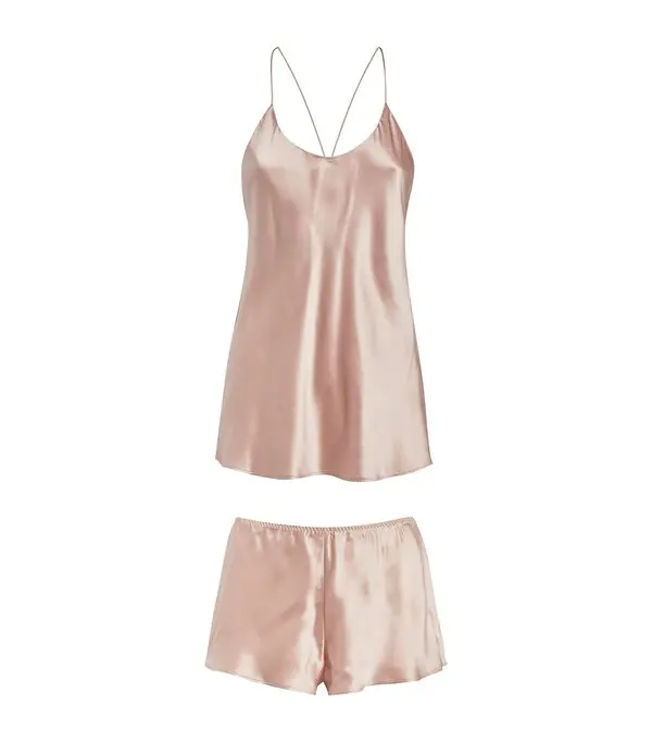 Olivia Von Halle Silk Bella Pyjama Set - Pink