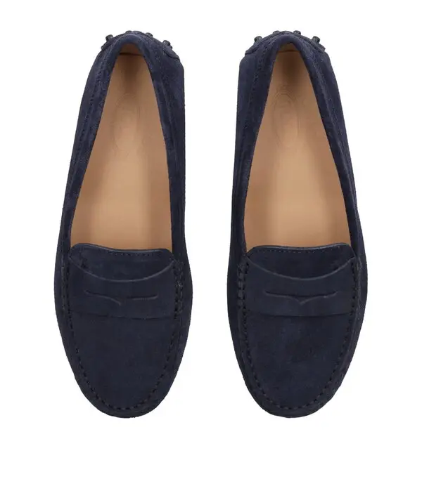TOD'S Suede Gommini Driving Shoes - Navy