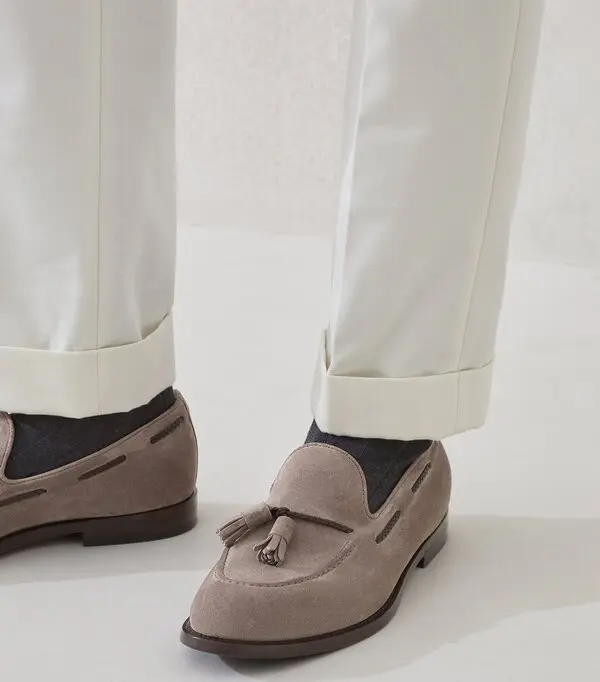 Brunello Cucinelli Suede Tassel Loafers - Brown
