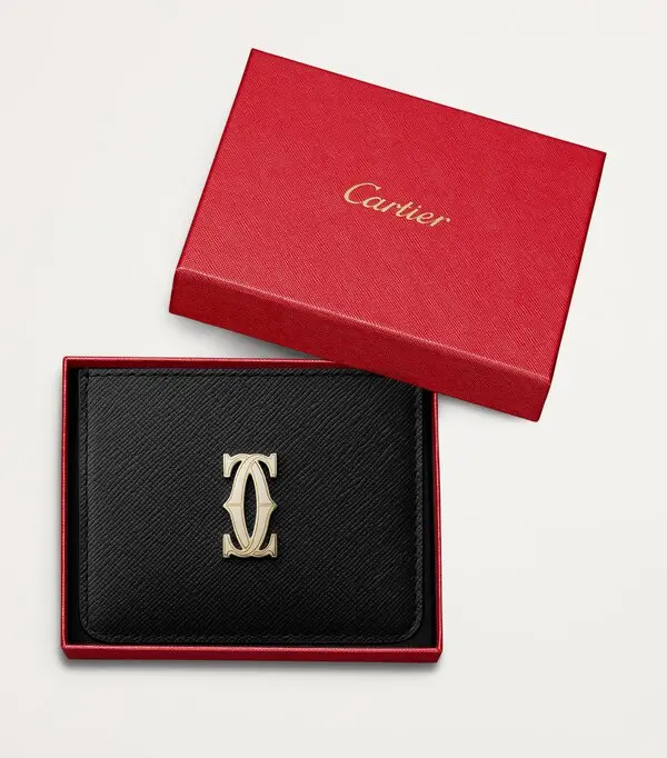 Cartier Leather C De Card Holder - Black