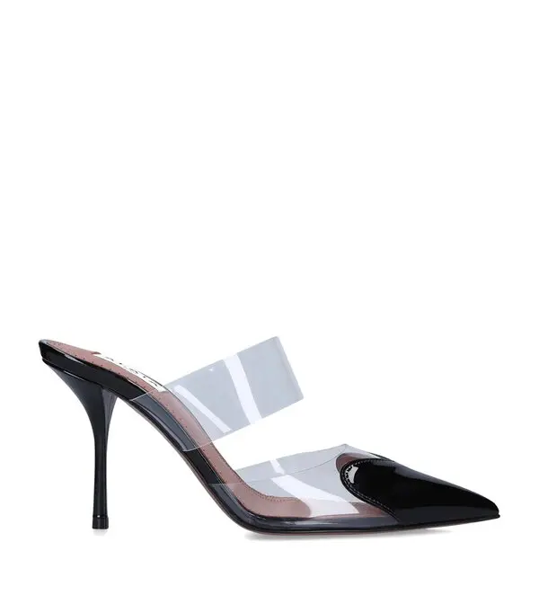 Alaïa Patent Leather Le Coeur Mules - Black