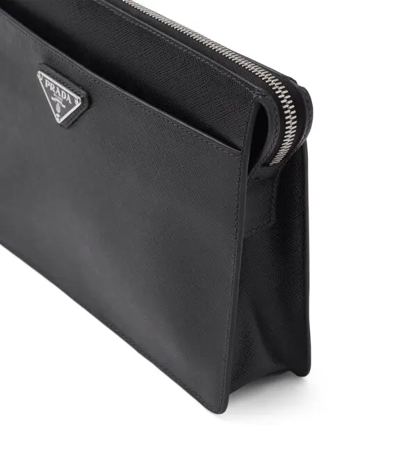 Prada Saffiano Leather Pouch - Black