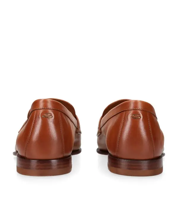 Santoni Leather Loafers - Beige