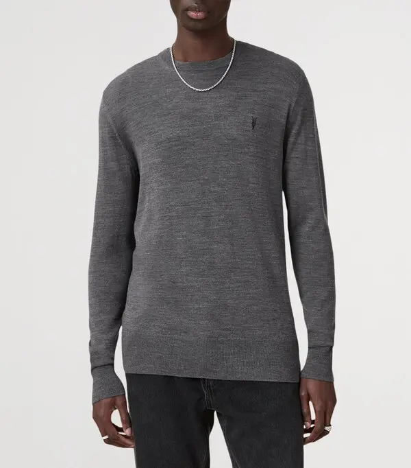ALLSAINTS Mode Ramskull Merino Wool Sweater - Grey