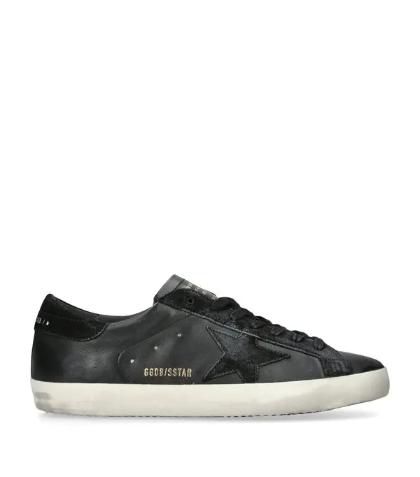 GOLDEN GOOSE Leather Super-star Sneakers - Black