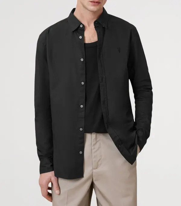 ALLSAINTS Stretch-cotton Hawthorne Shirt - Black