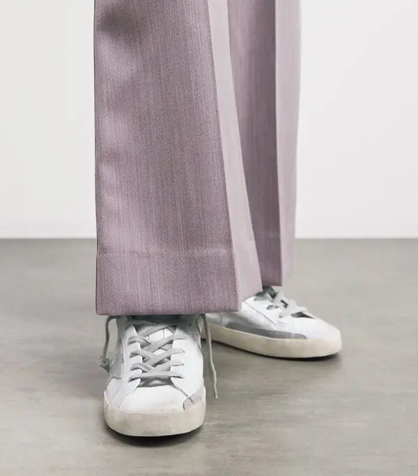 GOLDEN GOOSE Leather Super Star Sneakers With Metallic Star Appliqu