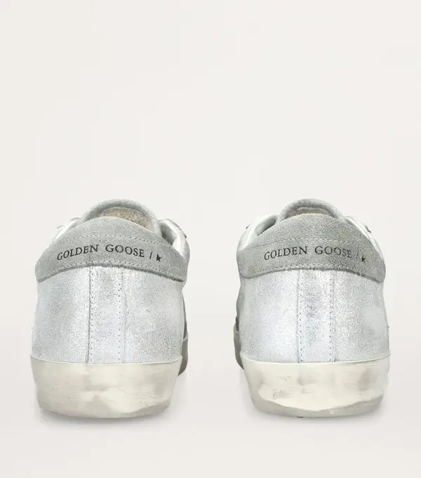 GOLDEN GOOSE Leather Super Star Sneakers With Metallic Star Appliqu