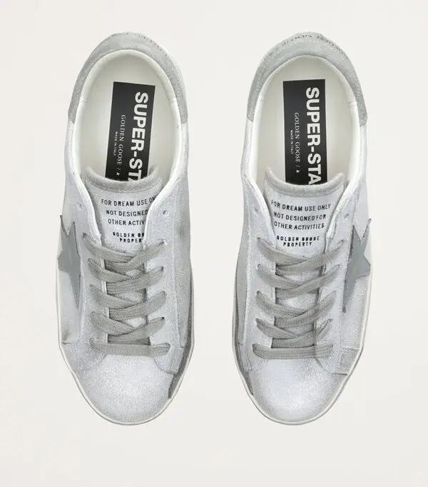 GOLDEN GOOSE Leather Super Star Sneakers With Metallic Star Appliqu