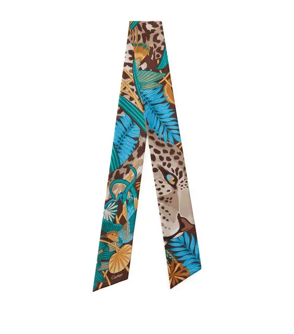 Cartier Silk Panthère Jungle Scarf - Beige