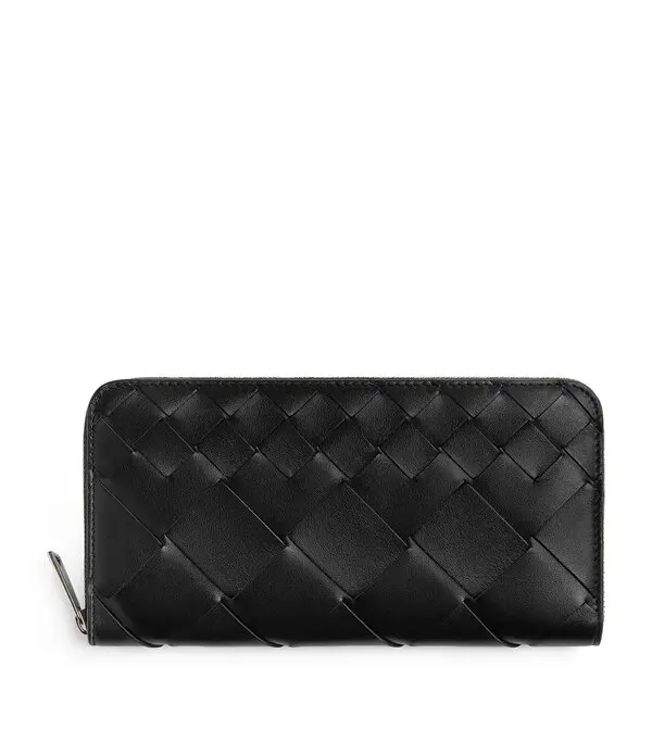 Bottega Veneta Intrecciato Zip-around Wallet - Grey