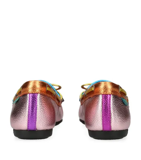 Kurt Geiger Metallic Leather Eagle Moccasins