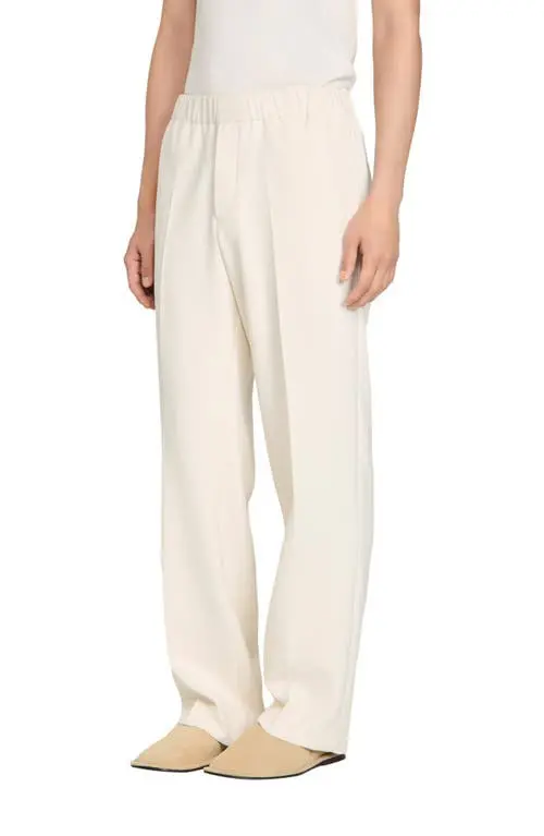 Sandro Wide-leg Trousers - Ecru