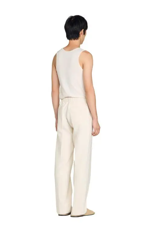 Sandro Wide-leg Trousers - Ecru