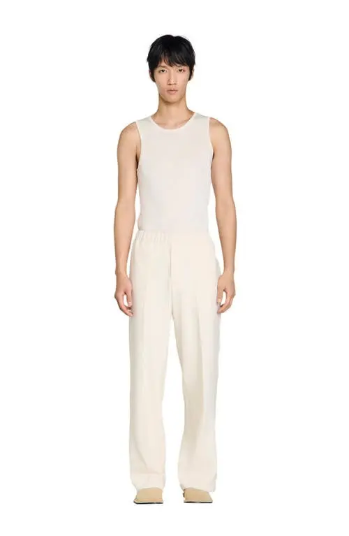 Sandro Wide-leg Trousers - Ecru