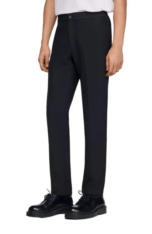 Sandro Straight-leg Jersey Trousers - Black