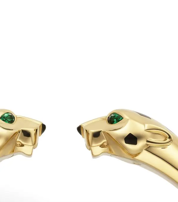 Cartier Panthère De Bangle In Yellow With Tsavorite Garnet And Onyx