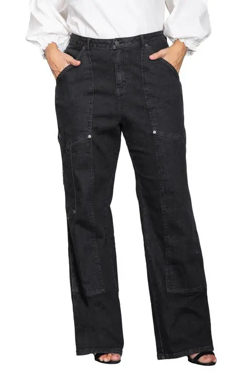 STANDARDS & PRACTICES Workwear High Waist Jeans - Rinse Black