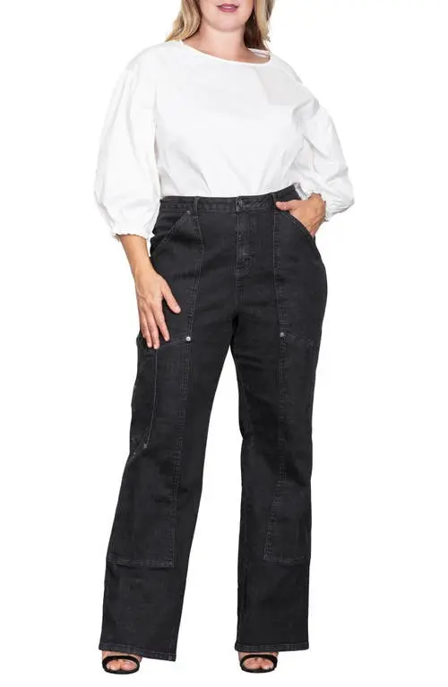 STANDARDS & PRACTICES Workwear High Waist Jeans - Rinse Black