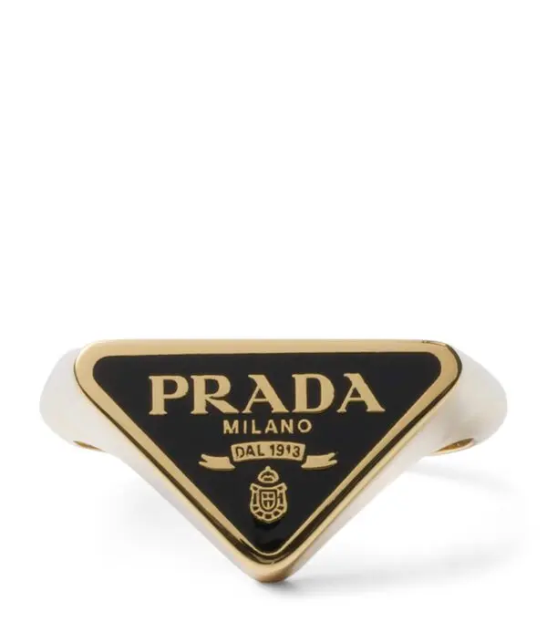 Prada Enamel Triangle Ring - Metallic