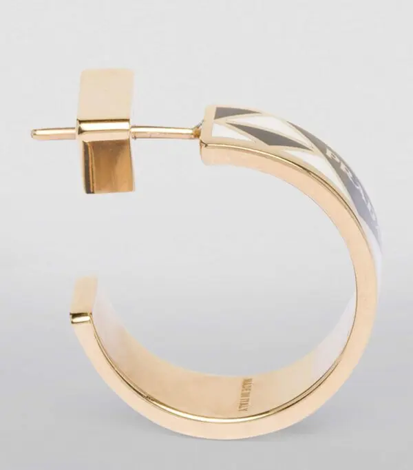 Prada Enamel Triangle Hoop Earrings