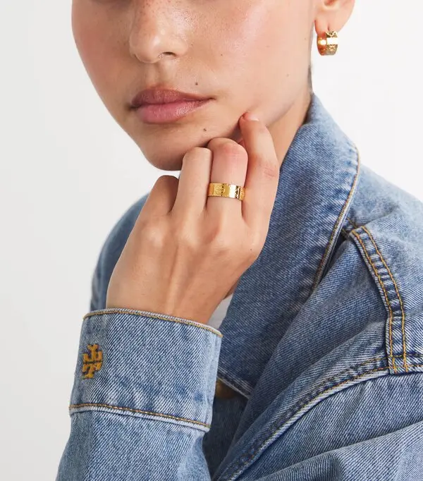 Tory Burch Double T Monogram Ring