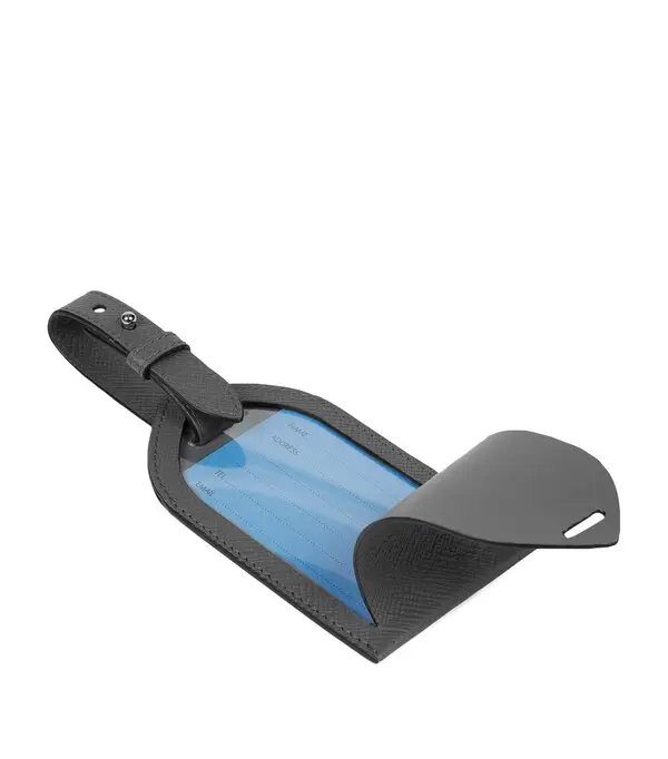 Smythson Leather Panama Luggage Tag
