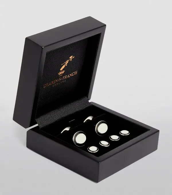 DEAKIN & FRANCIS Enamelled Stud Cufflinks - Black