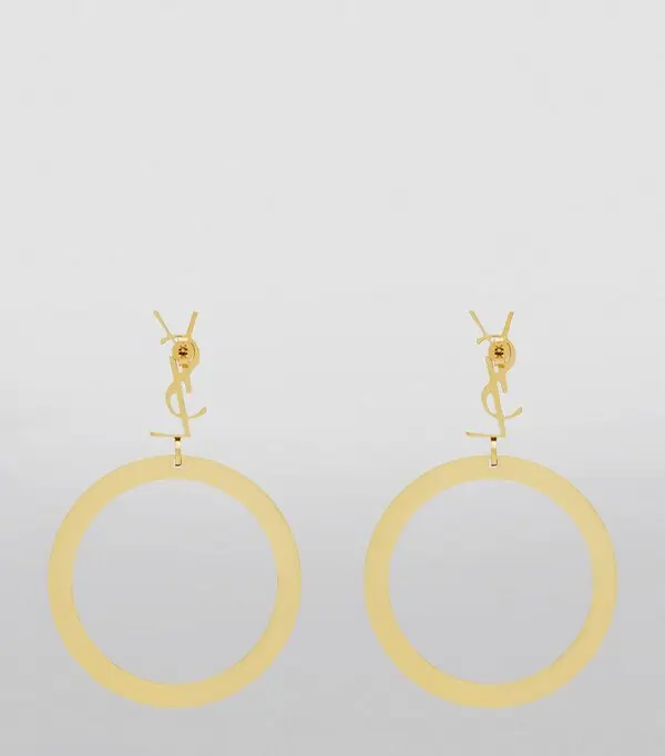 Saint Laurent Cassandre Pendant Hoop Earrings