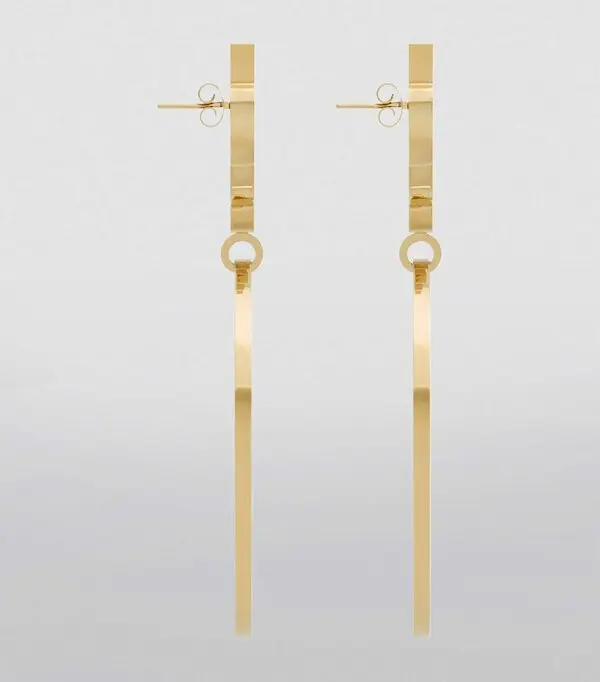 Saint Laurent Cassandre Pendant Hoop Earrings