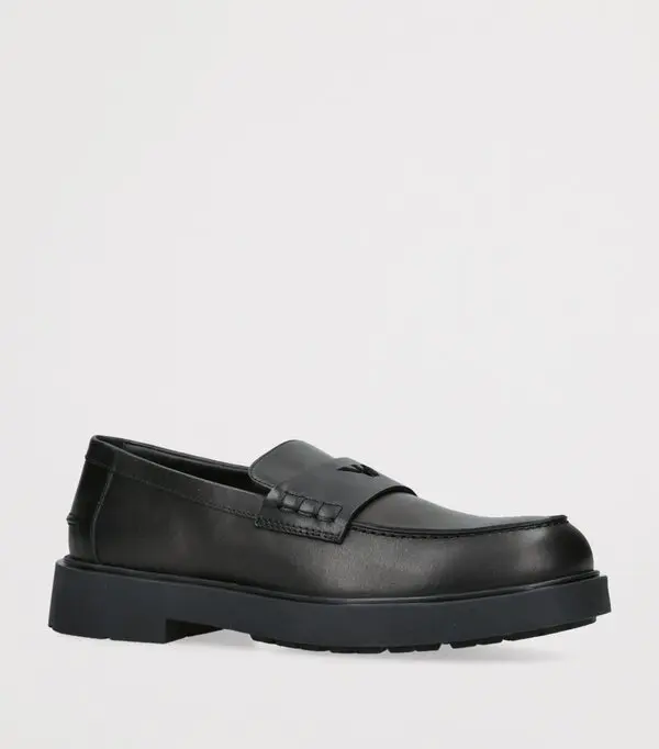 Giorgio Armani Woven Leather Tassel Loafers