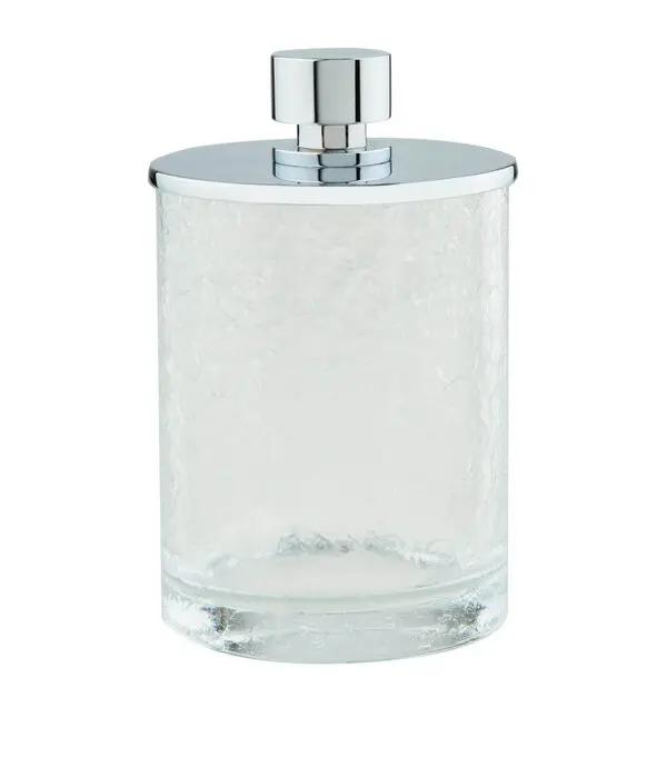 ZODIAC Medium Cracked Crystal Jar - Silver