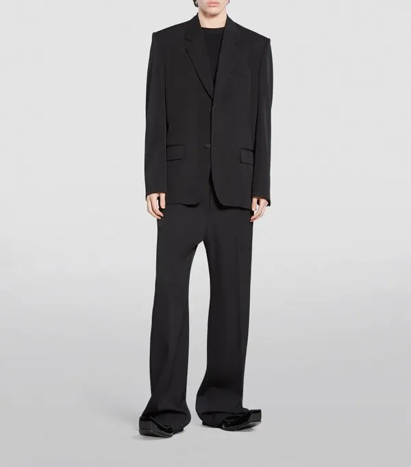 Balenciaga Wool Single-breasted Blazer - Black