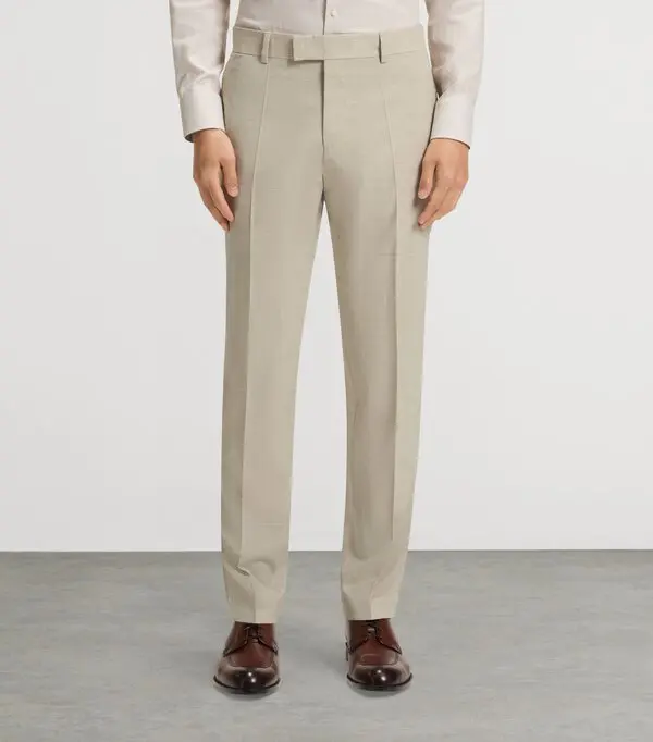 BOSS Virgin Wool Slim 2-piece Suit - White