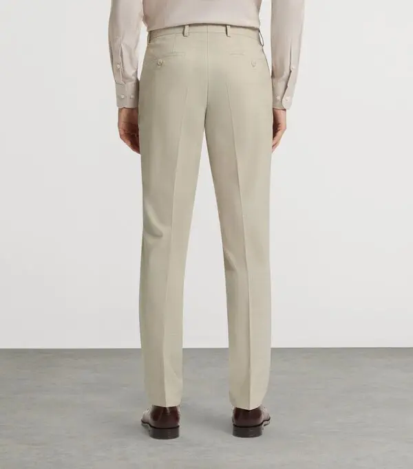 BOSS Virgin Wool Slim 2-piece Suit - White