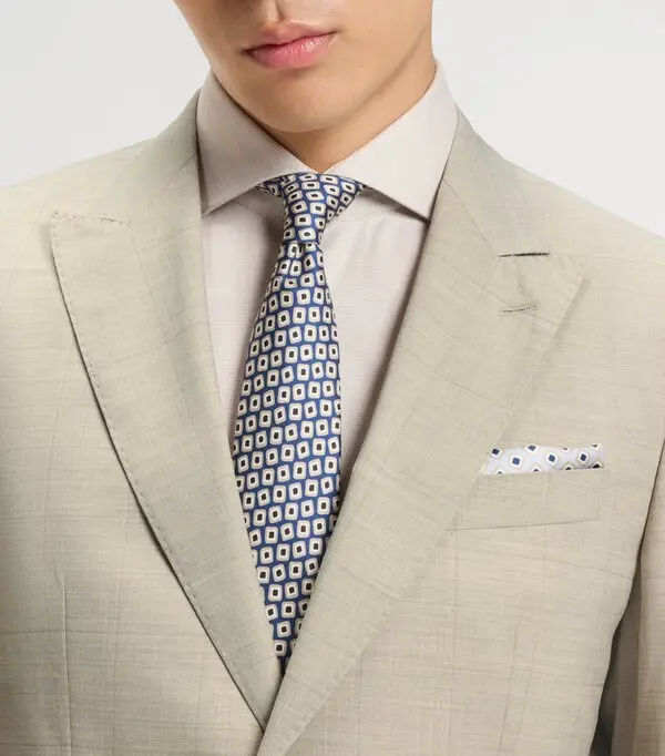 BOSS Virgin Wool Slim 2-piece Suit - White