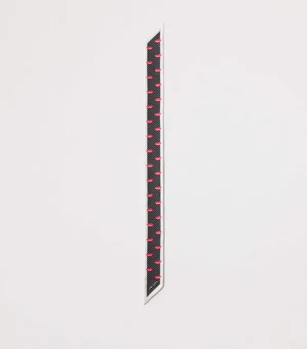 Prada Silk Printed Skinny Scarf - Black
