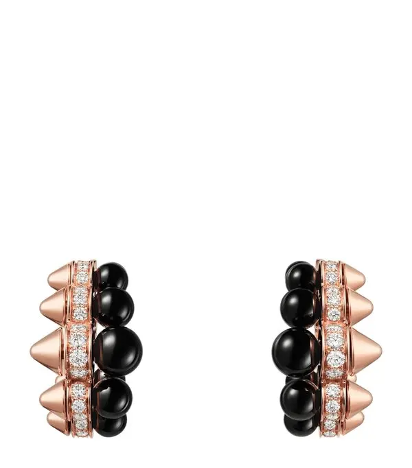 Cartier Diamond And Onyx Clash De Stud Earrings - Rose Gold