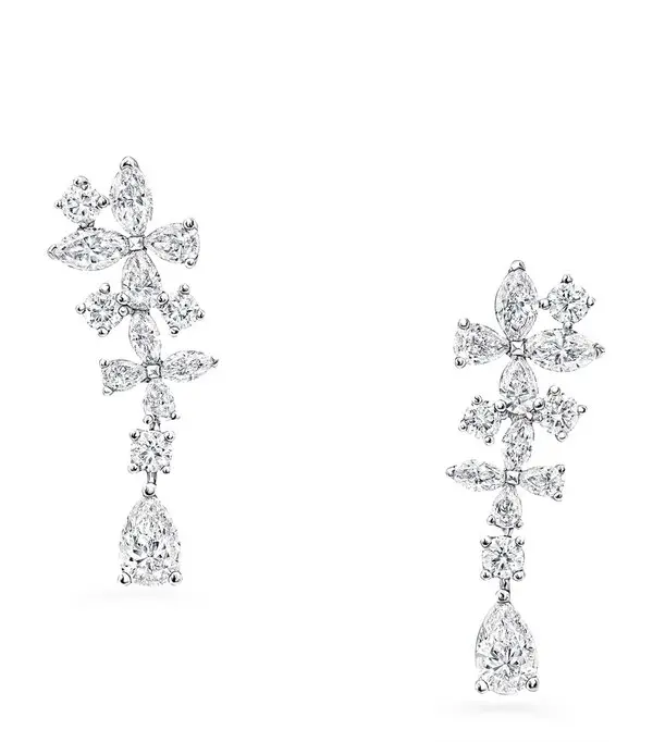 Graff Butterfly Diamond Drop Earrings - White