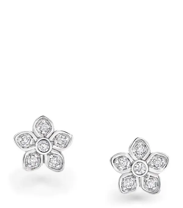 Graff Wild Flower Diamond Stud Earrings - White