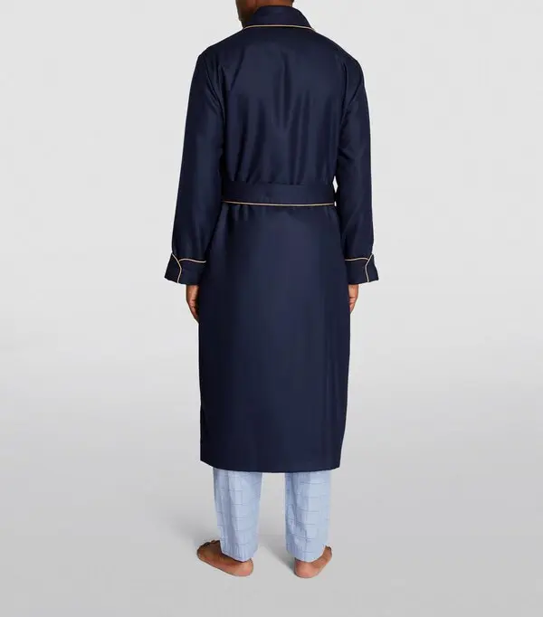 Derek Rose Cashmere-silk Piped Robe
